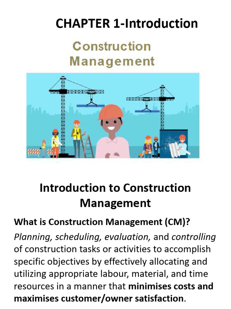 Chapter 1 Introduction To Construction Management | PDF | Construction Management | Real Estate