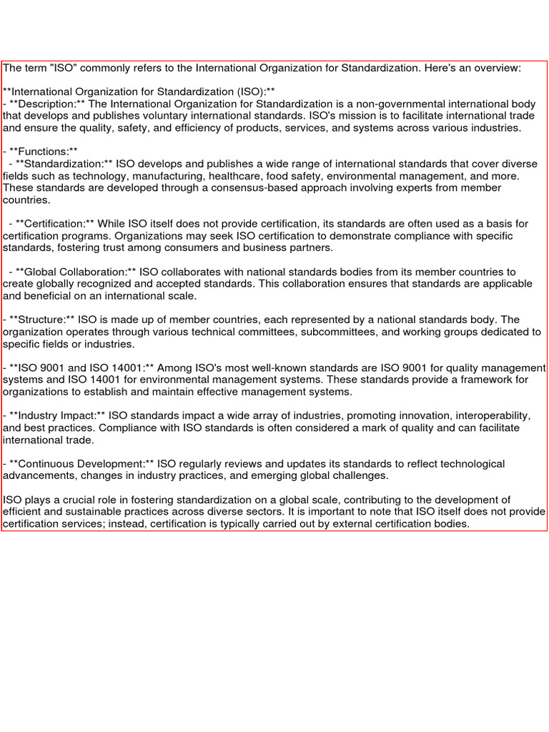 ISO Chat | PDF | Standardization | International Organization For Standardization