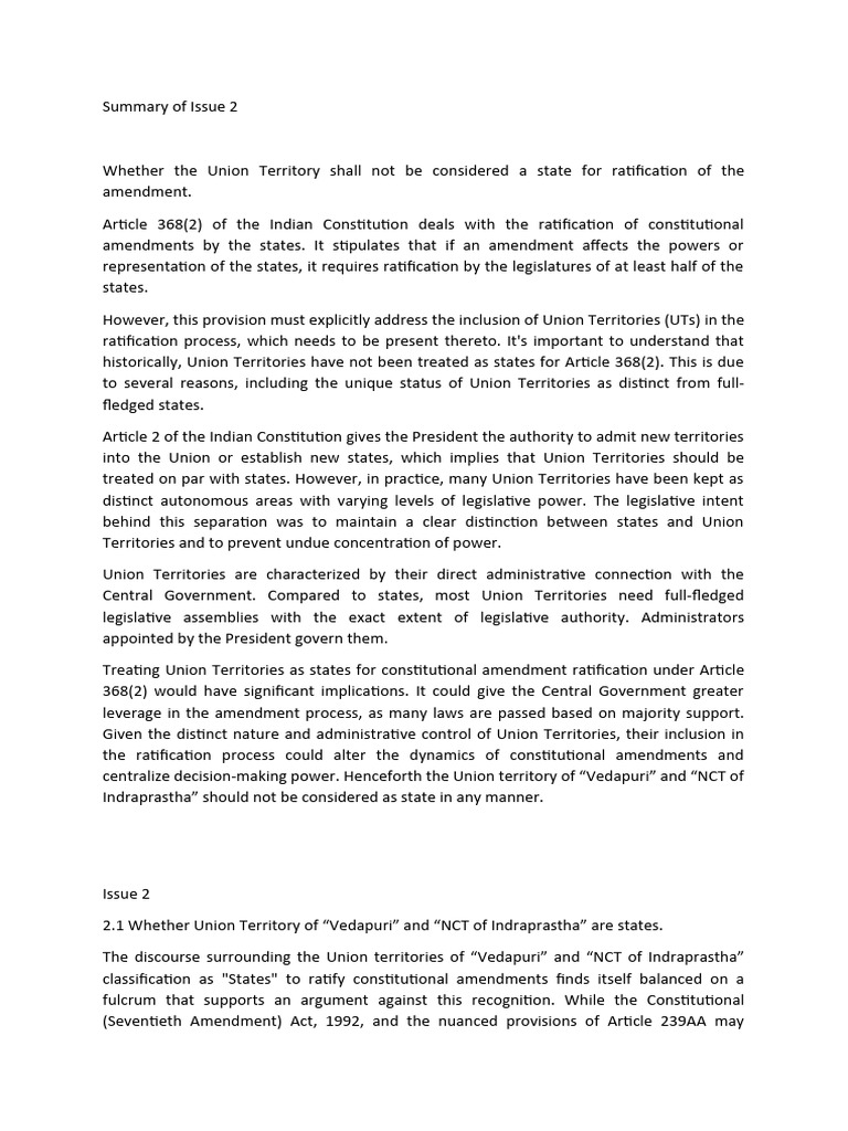 Summary of Issue 2 Final | PDF | Constitution | Government