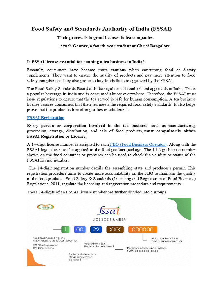 Fssai Final | PDF