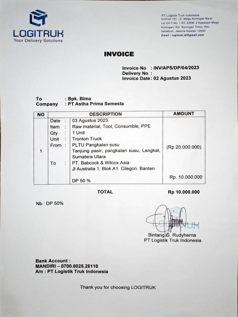 Invoice Logitruk (p.040) | PDF