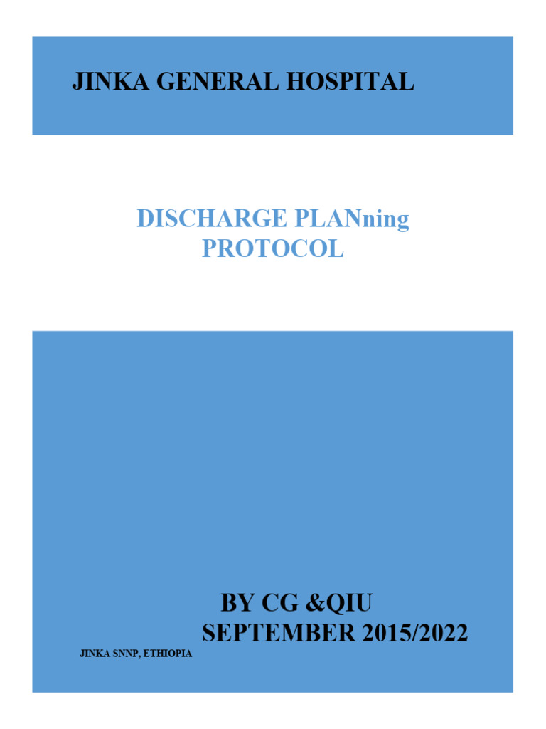 Discharge Plan Protocol | PDF