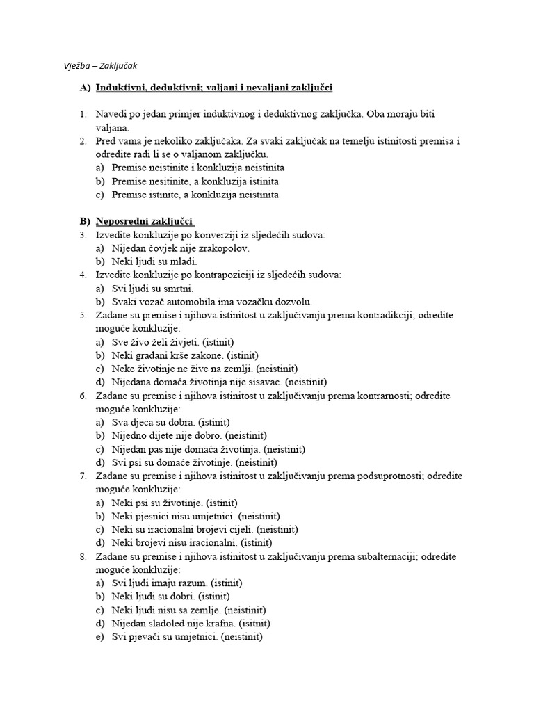 Zakljucak Vjezba | PDF