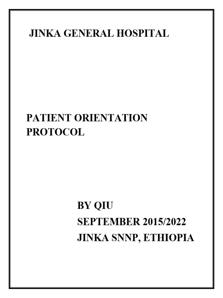 Patient Orientation Protocol 2015 | PDF