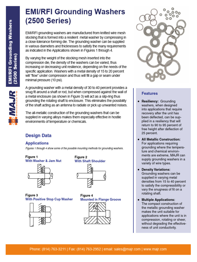 MAJR Products DS EMI RFI Grounding Washers 2500 Series | PDF