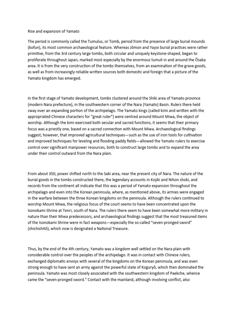 Yamato Kingdom: Rise and Expansion History | PDF | Asia | East Asia