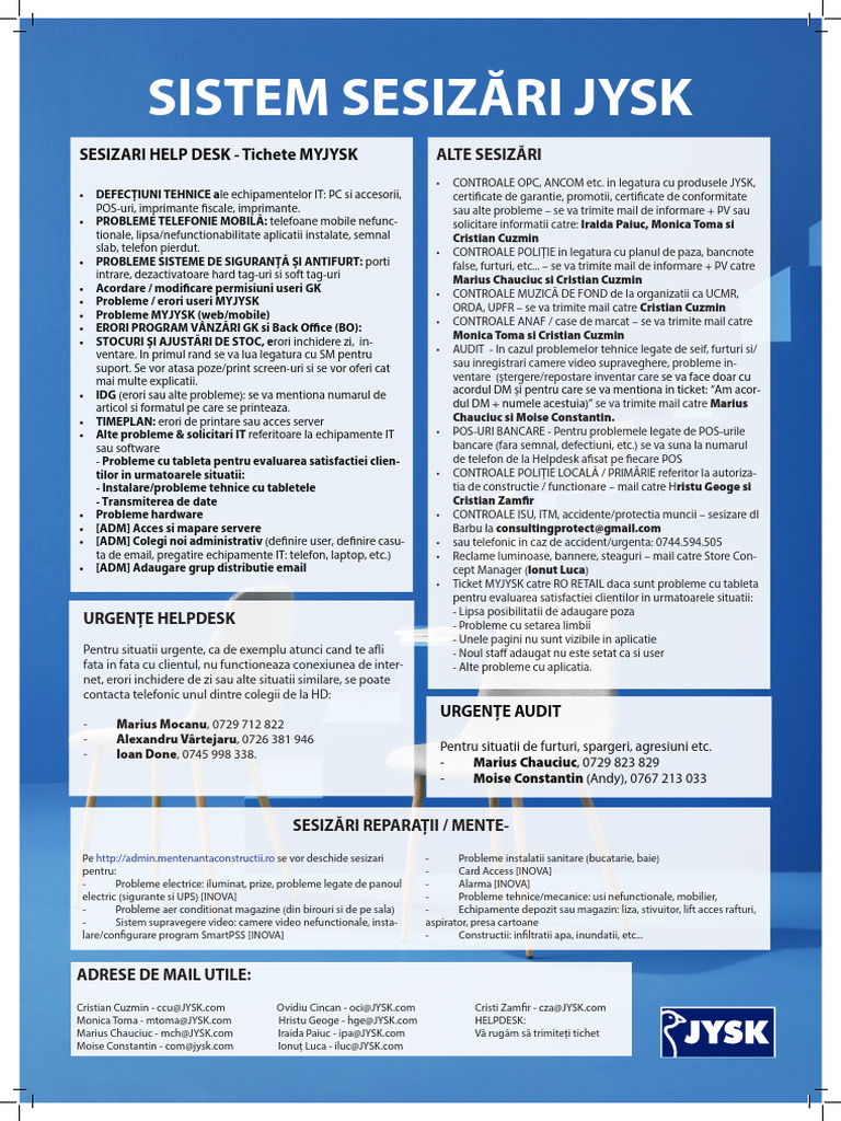 Sistem Sesizari JYSK Dec 2021 01 | PDF