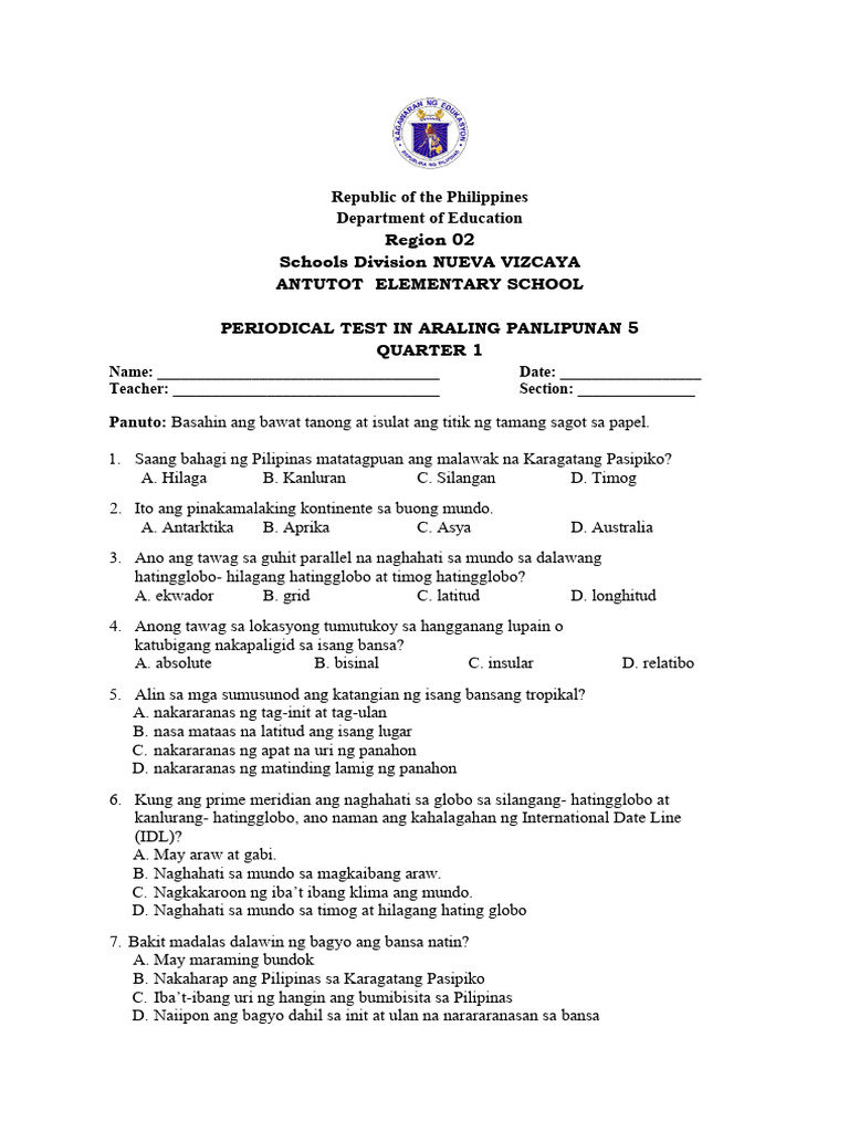 Ap 5 Q1 PT - 2023-2024 | PDF