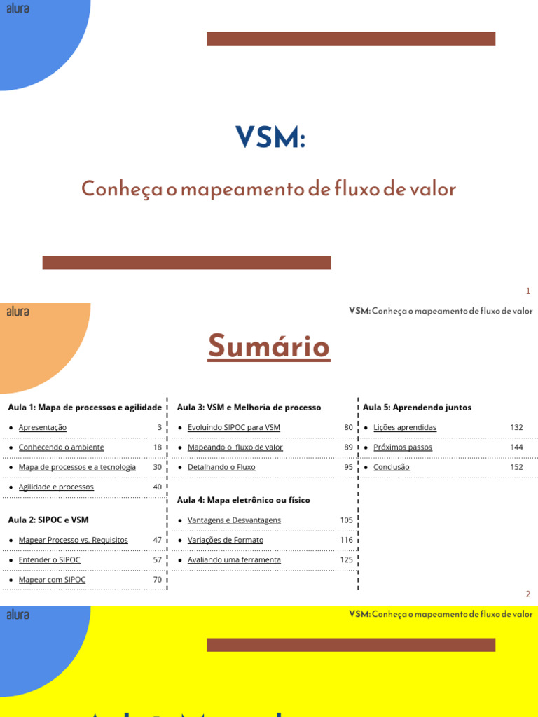 Alura PDF Slides VSM Conheca o Mapeamento de Fluxo de Valor | PDF | Gestão da cadeia de ...