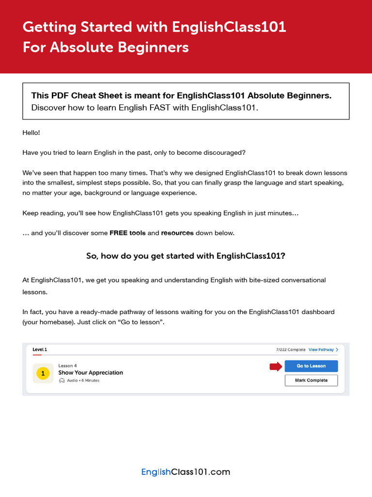 Getting Started with EnglishClass101 | PDF | English Language | Alphabet