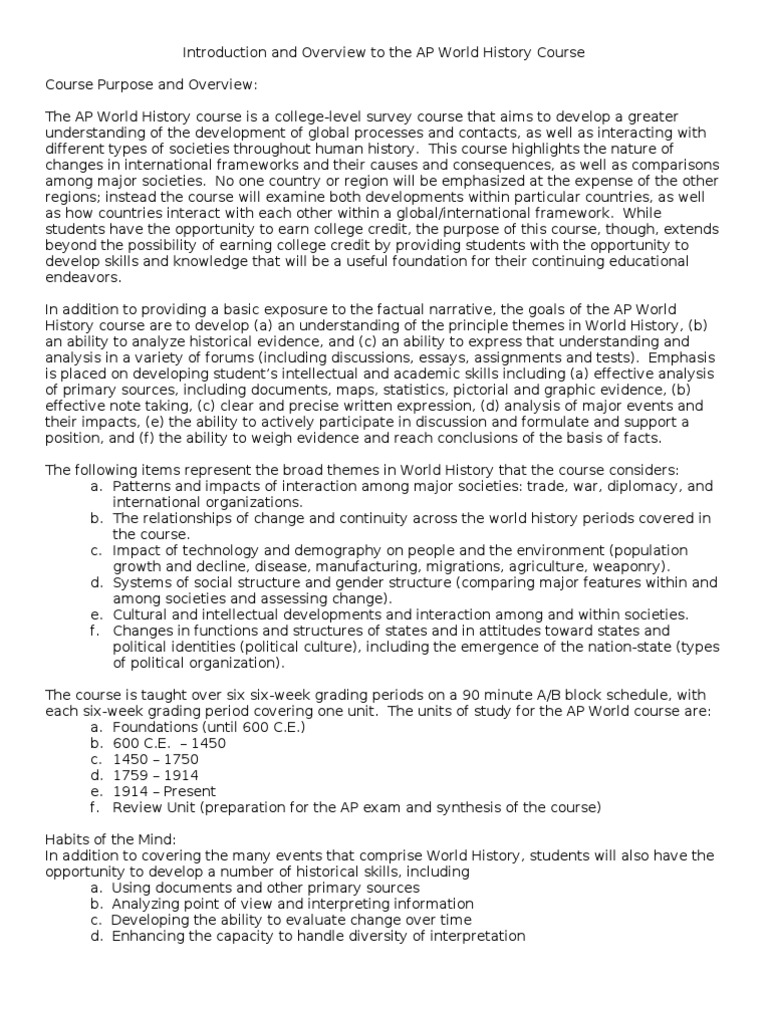 AP World History Course Guide | PDF | Civilization | Test (Assessment)