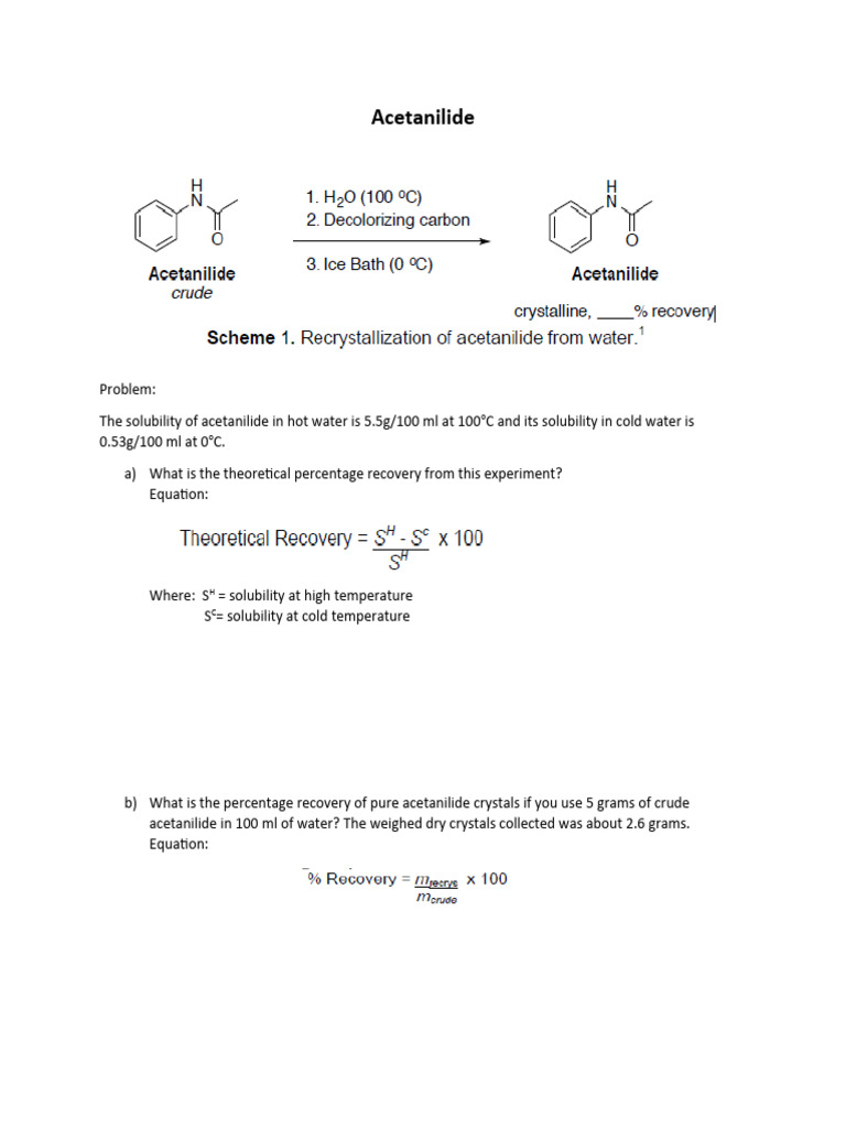 Acetanilide - Solubility | PDF