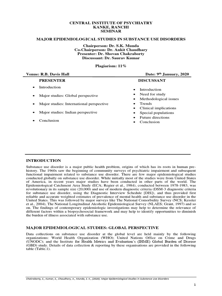 Dr. Saurav Kumar | PDF | Substance Use Disorder | Substance Abuse