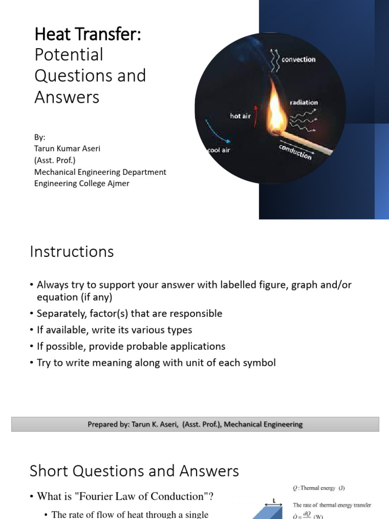 Heat Transfer Concepts and Q&A | PDF | Heat Transfer | Thermal Conduction