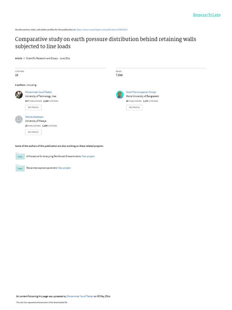 Retaining Wall Study | PDF