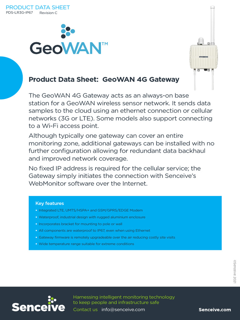 GeoWAN 4G Gateway Product Overview | PDF | 4 G | Gsm