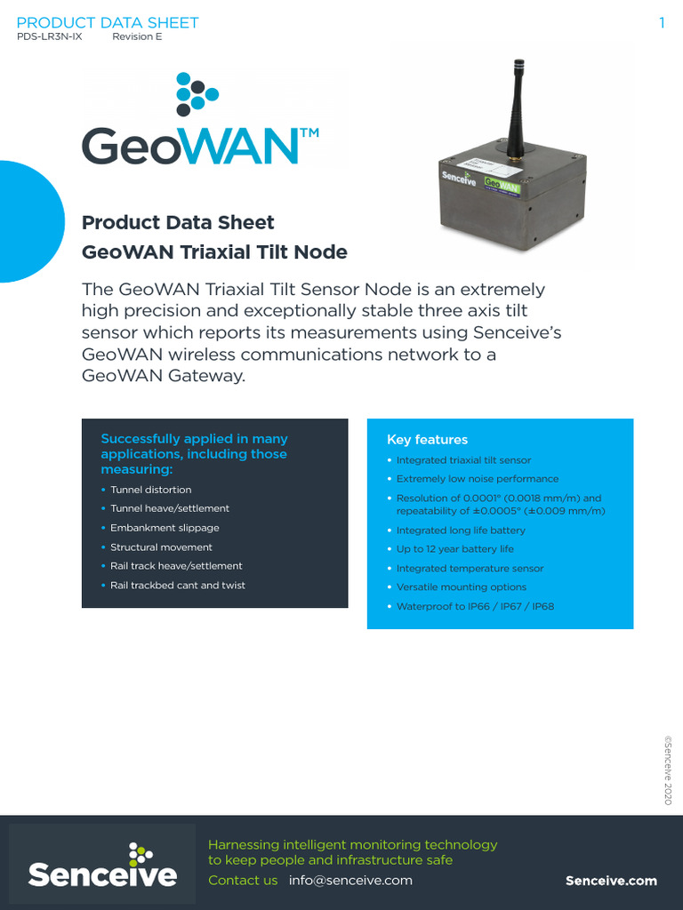 GeoWAN Triaxial Tilt Sensor Overview | PDF | Radio | Sensor