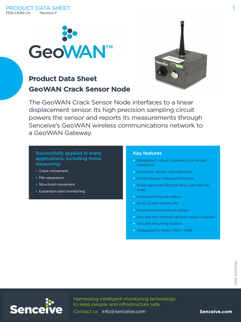 PDS-LR3N-CS GeoWAN Crack Sensor - 0 | PDF
