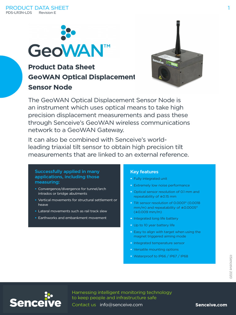 PDS-LR3N-LDS GeoWAN Optical Displacement - 1 | PDF