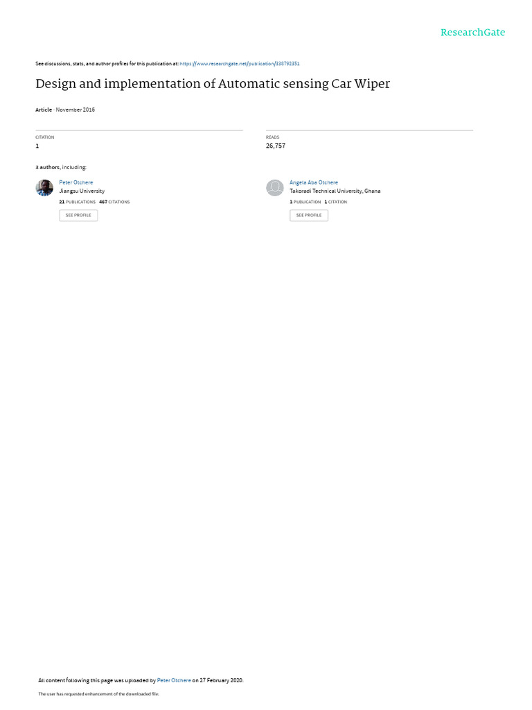 Designandimplementationof Automaticsensing Car Wiper | PDF | Rectifier ...