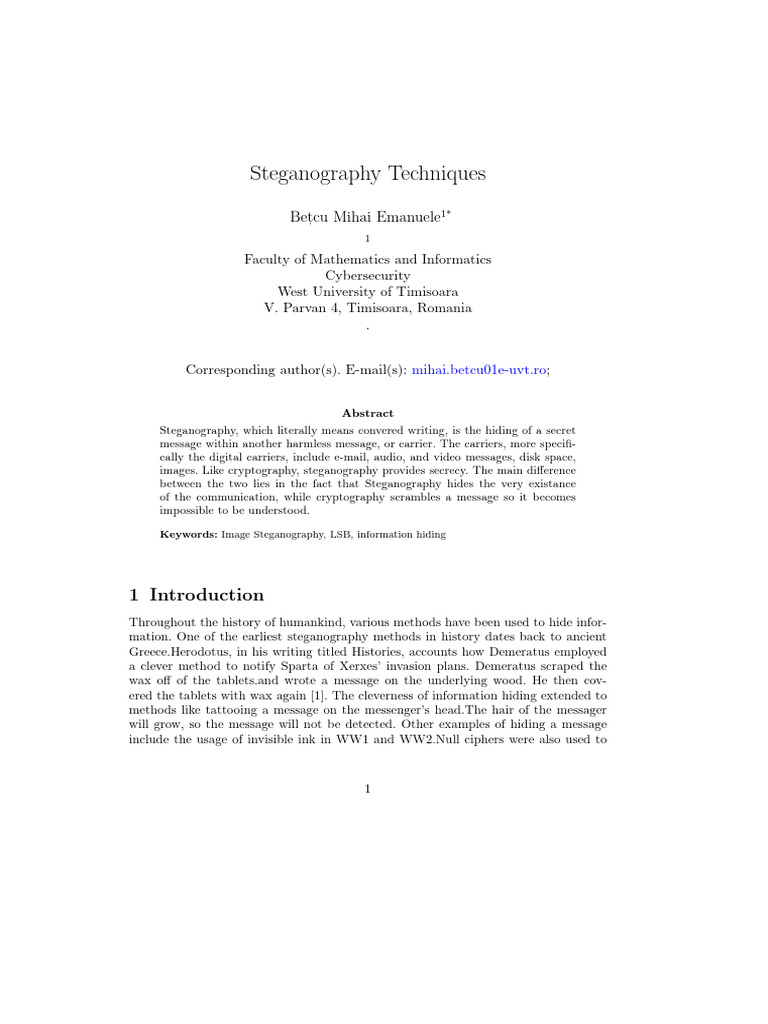 Steganography Research | PDF