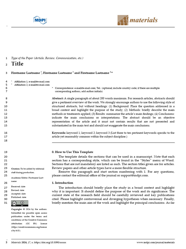 Title: Type of The Paper (Article, Review, Communication, Etc.) | PDF ...