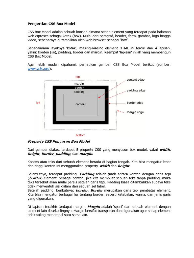 Pengertian CSS Box Model | PDF