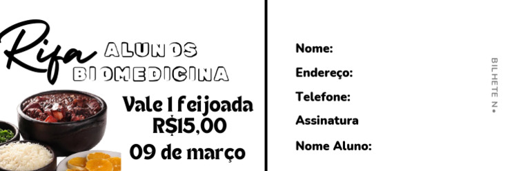 Bilhete Feijoada Modelo | PDF