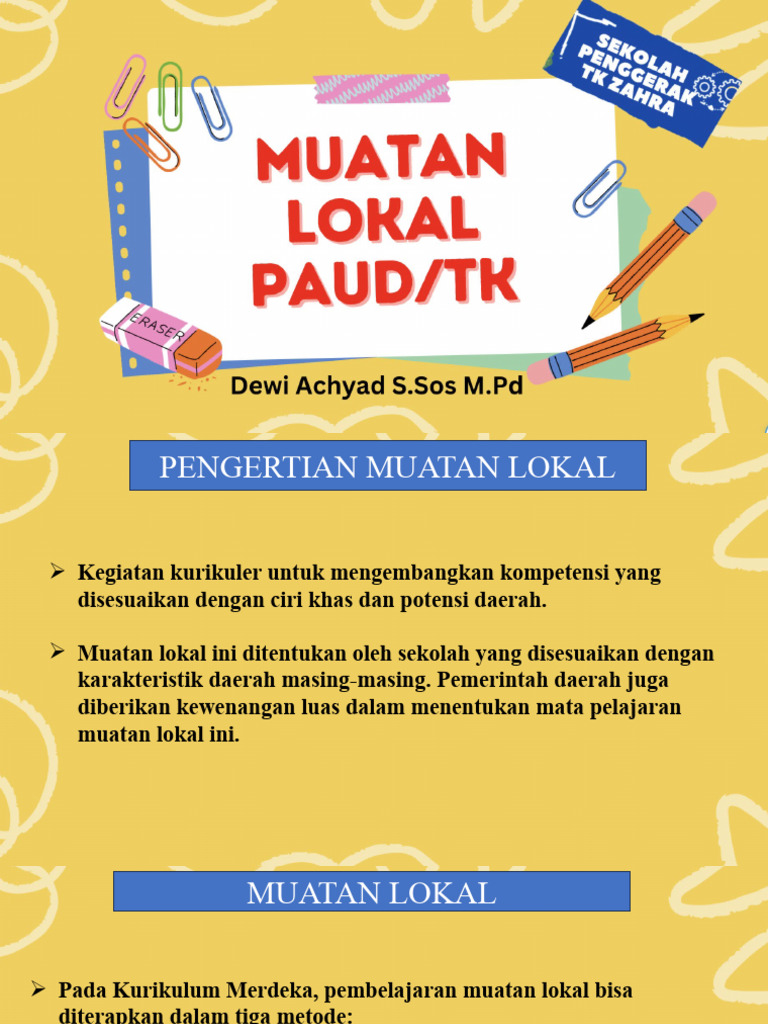 Muatan Lokal PAUD: Konsep dan Contoh | PDF | Seni & Disiplin Bahasa ...
