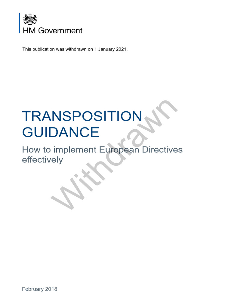 Withdrawn Eu Transposition Guidance | PDF | Directive (European Union ...