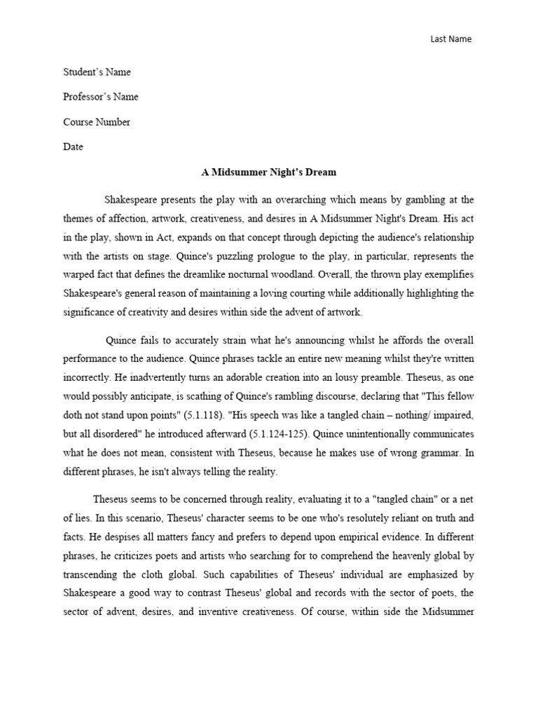 A Midsummer Night's Dream | PDF | Poetry | Classics