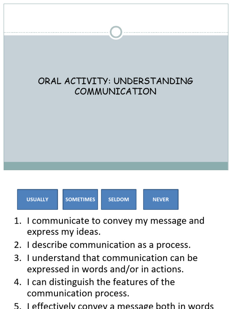 Understanding Communication Process | PDF | Communication | Nonverbal Communication