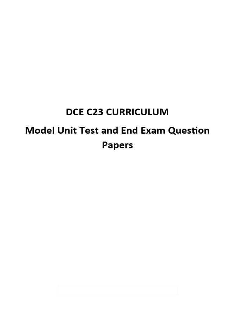 C23 - DCE Curriculum Question Papers | PDF