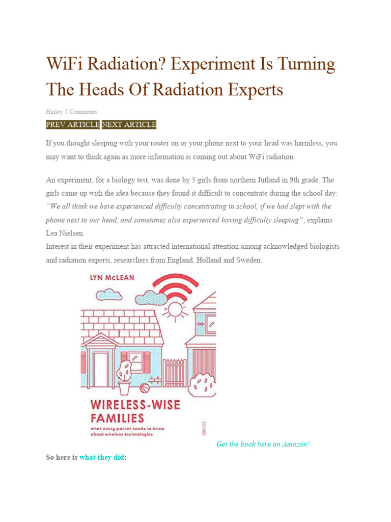 WiFi Radiation | PDF