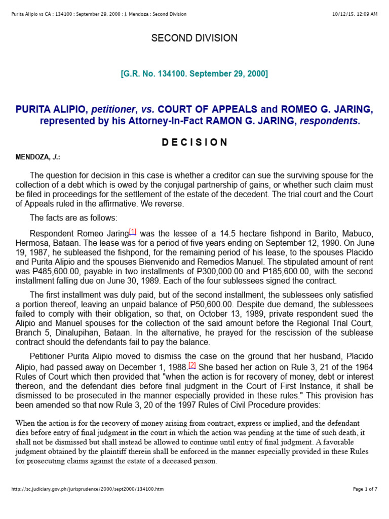 Alipio v. CA | PDF | Politics | Social Science