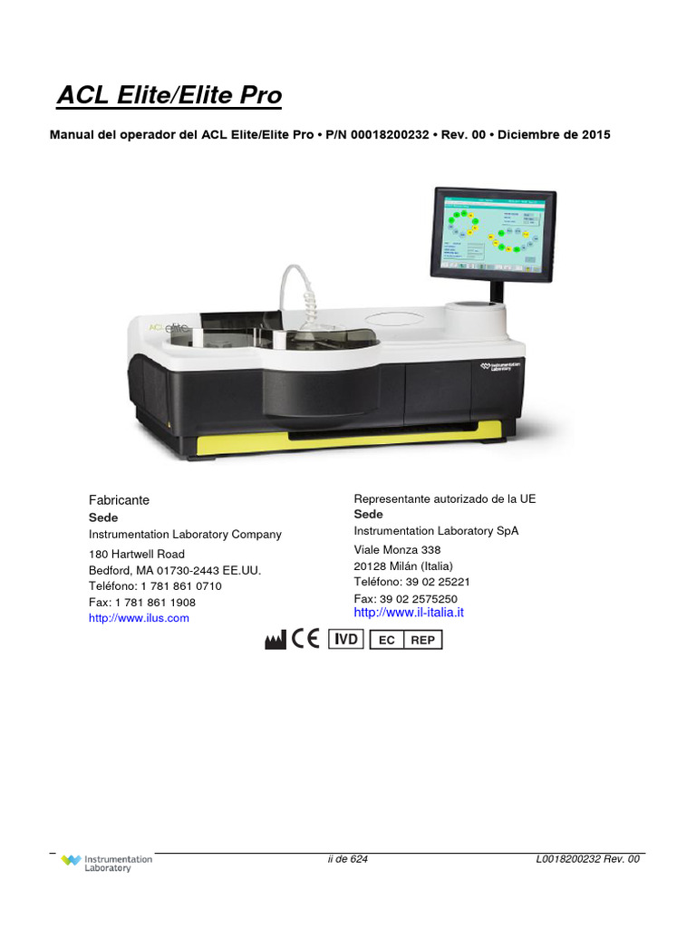 ACL Elite, Elite Pro Operator's Manual 00018200232 Rev01 - ES | PDF