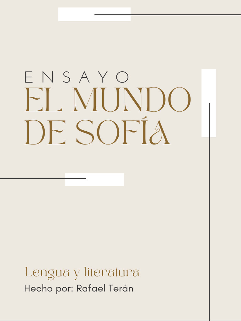 Ensayo El Mundo de Sofía-Lengua y Literatura | PDF