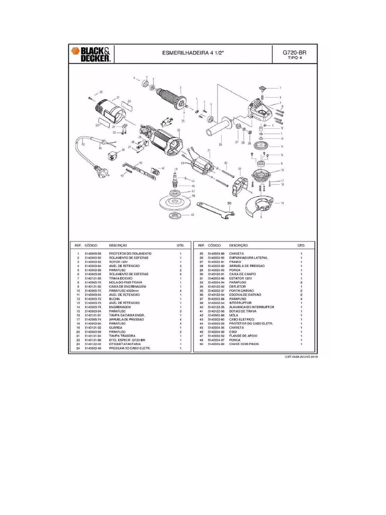 Manual Esmerilhadeira B&D G720 4,5 Pol | PDF