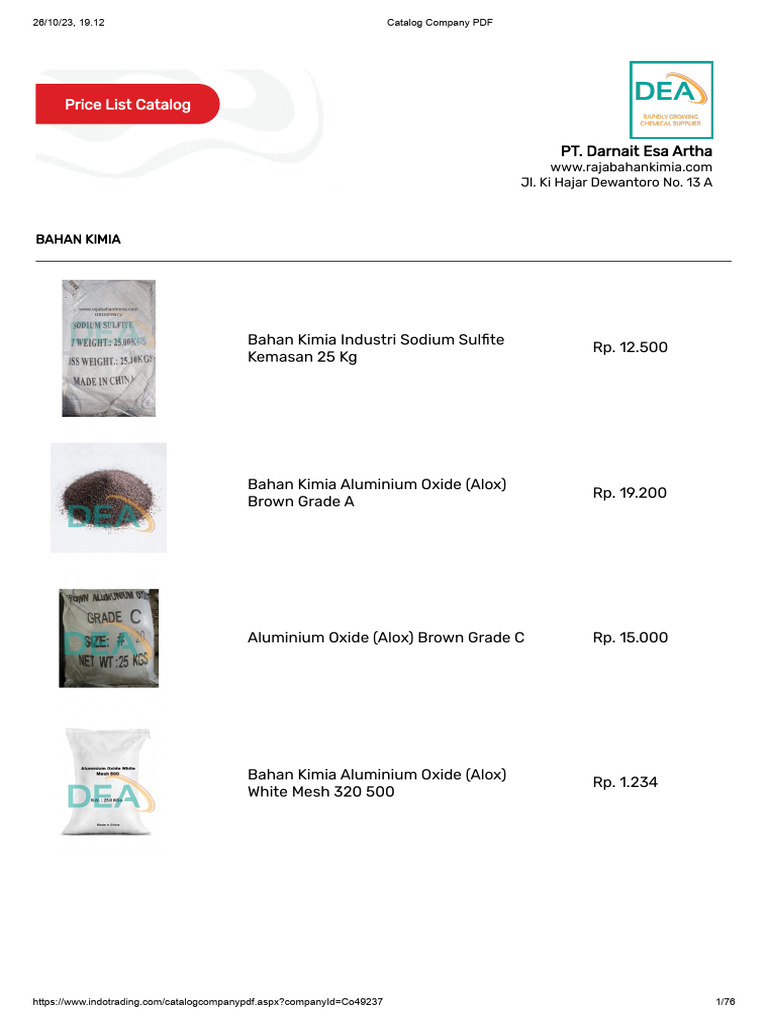 Lithopone and Chemical Price List | PDF