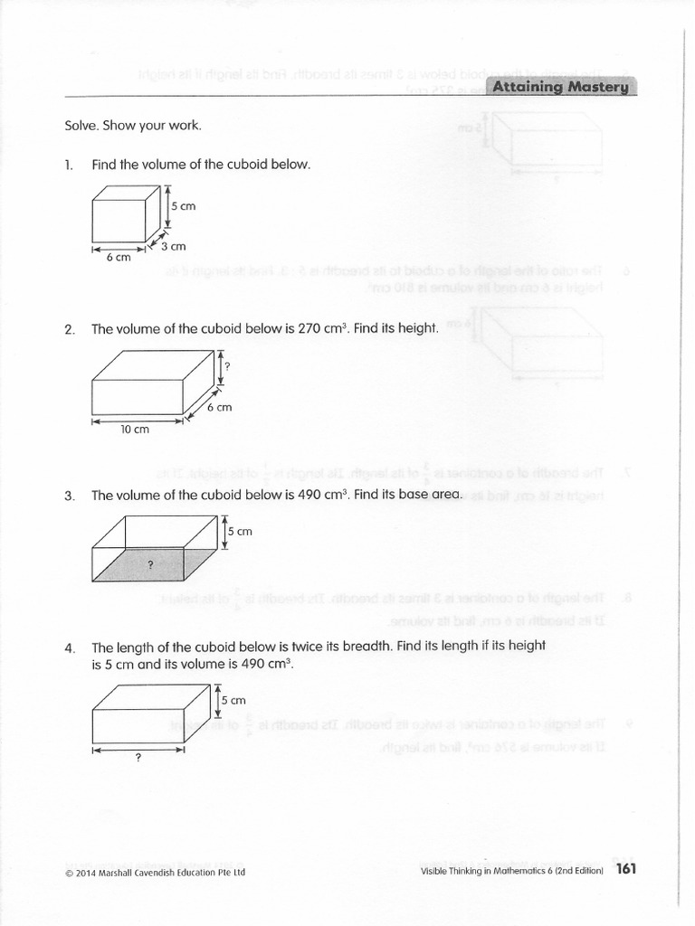 Year 6 Volume Worksheets (Dec 11th & 18th) | PDF
