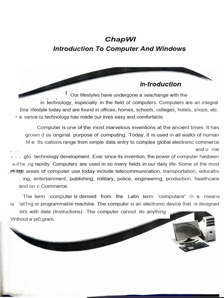 Introduction To Computer Abd Windows | PDF | Integrated Circuit | Input/Output