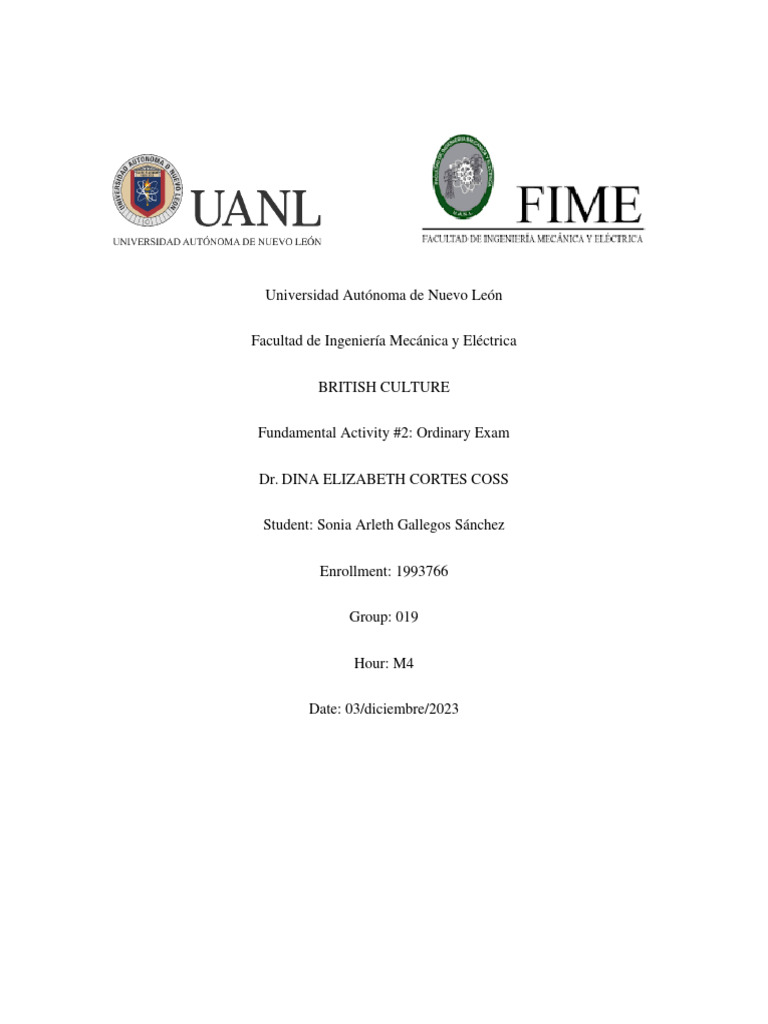 Fundamental Activity 2 Ordinary Exam | PDF
