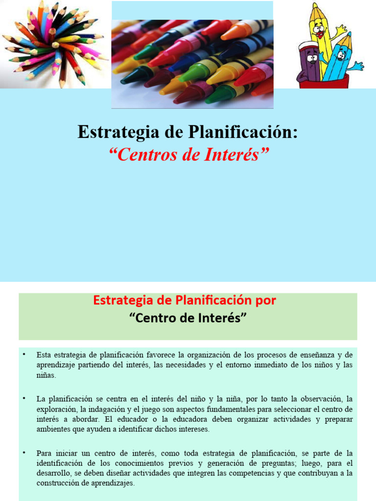 Planificacion Por Centro de Interes 1 | PDF | Entorno natural | Planificación