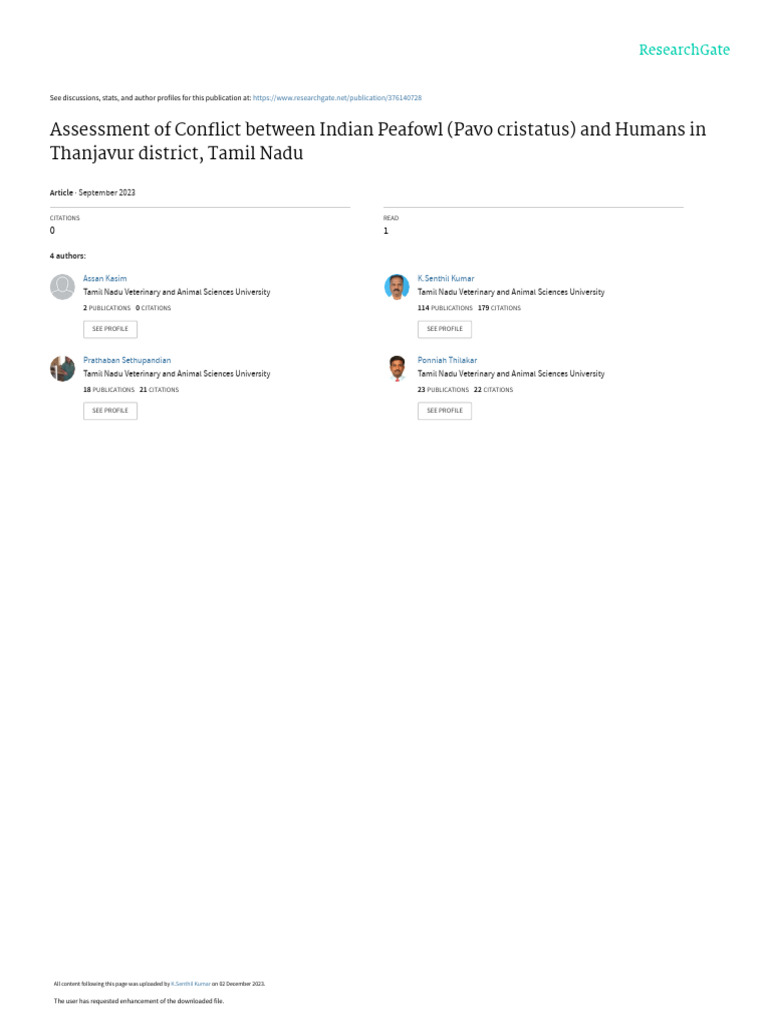 Conflict Between Human-Pea Fowl | PDF