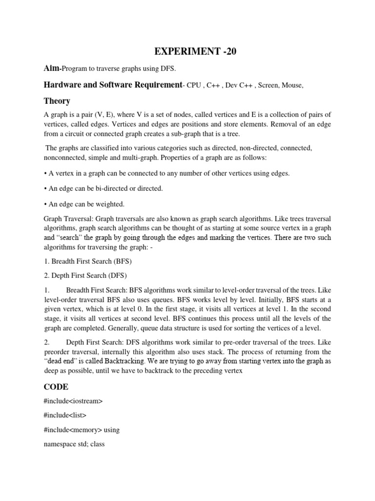 EXPERIMENT2 | Download Free PDF | Vertex (Graph Theory) | Computational Problems