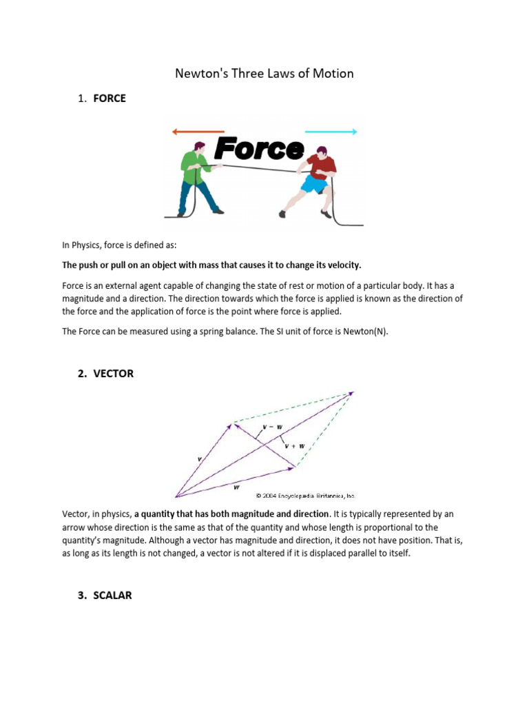 Newtons Three Laws of Motion | PDF