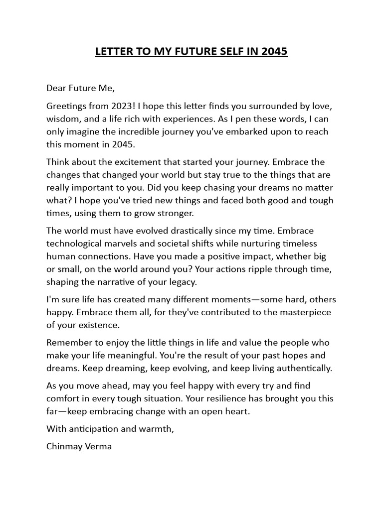 Letter to My Future Self | PDF | Self-Improvement | Lifestyle