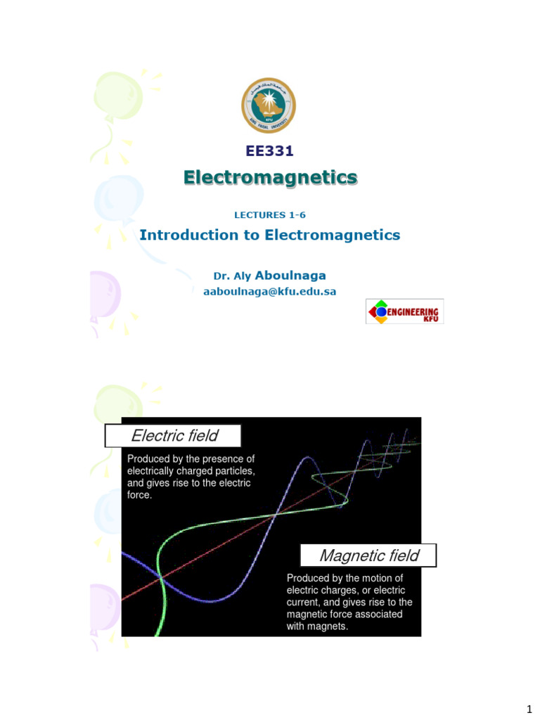 EE331-Introduction To Electromagnetics - Lectures 1-6 | Download Free PDF | Euclidean Vector ...