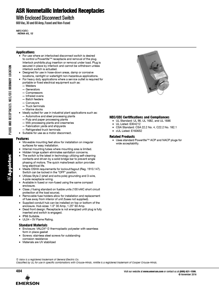 Catalog Appleton Asr Nonmetallic Interlocked Receptacles Cover en Us ...