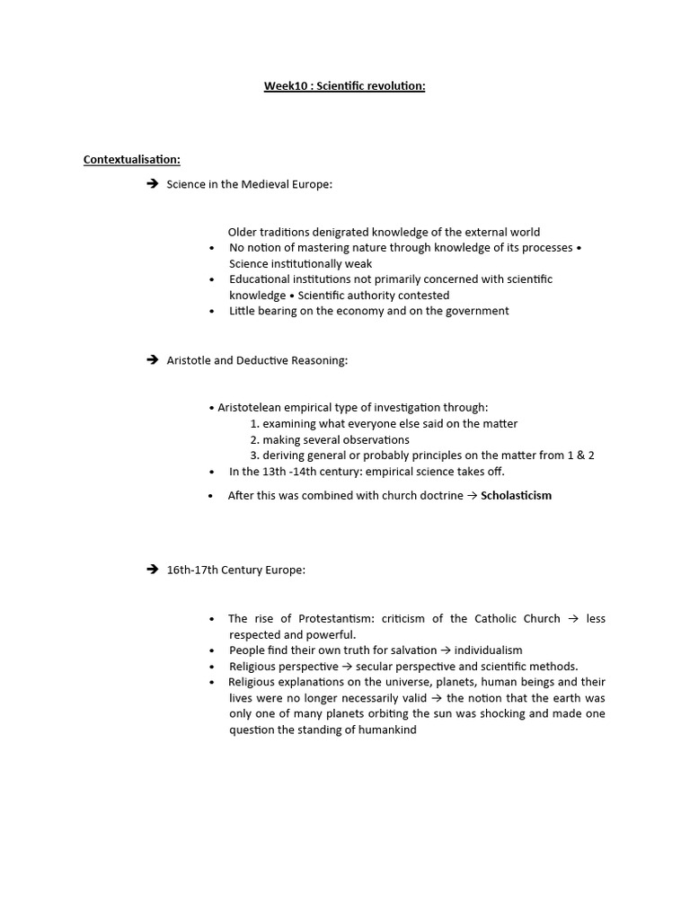 Week 10 Scientific Revolution | PDF